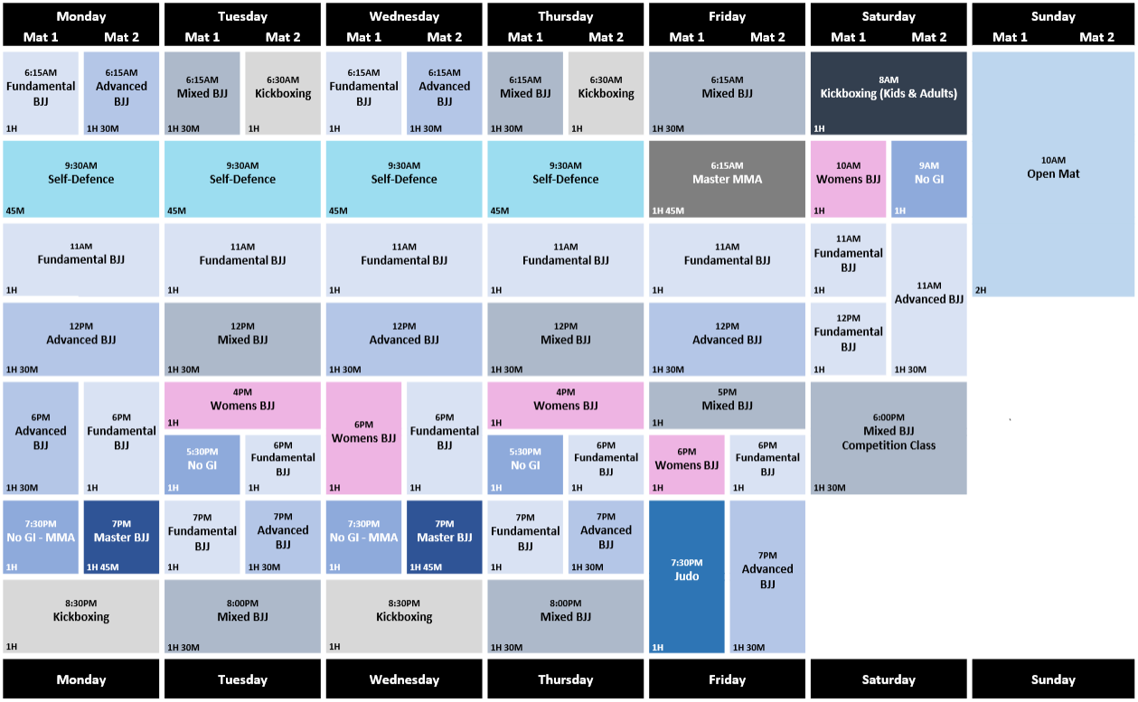 Brazilian Jiu-Jitsu Kids & Adults Class Timetable - MyBJJMy BJJ