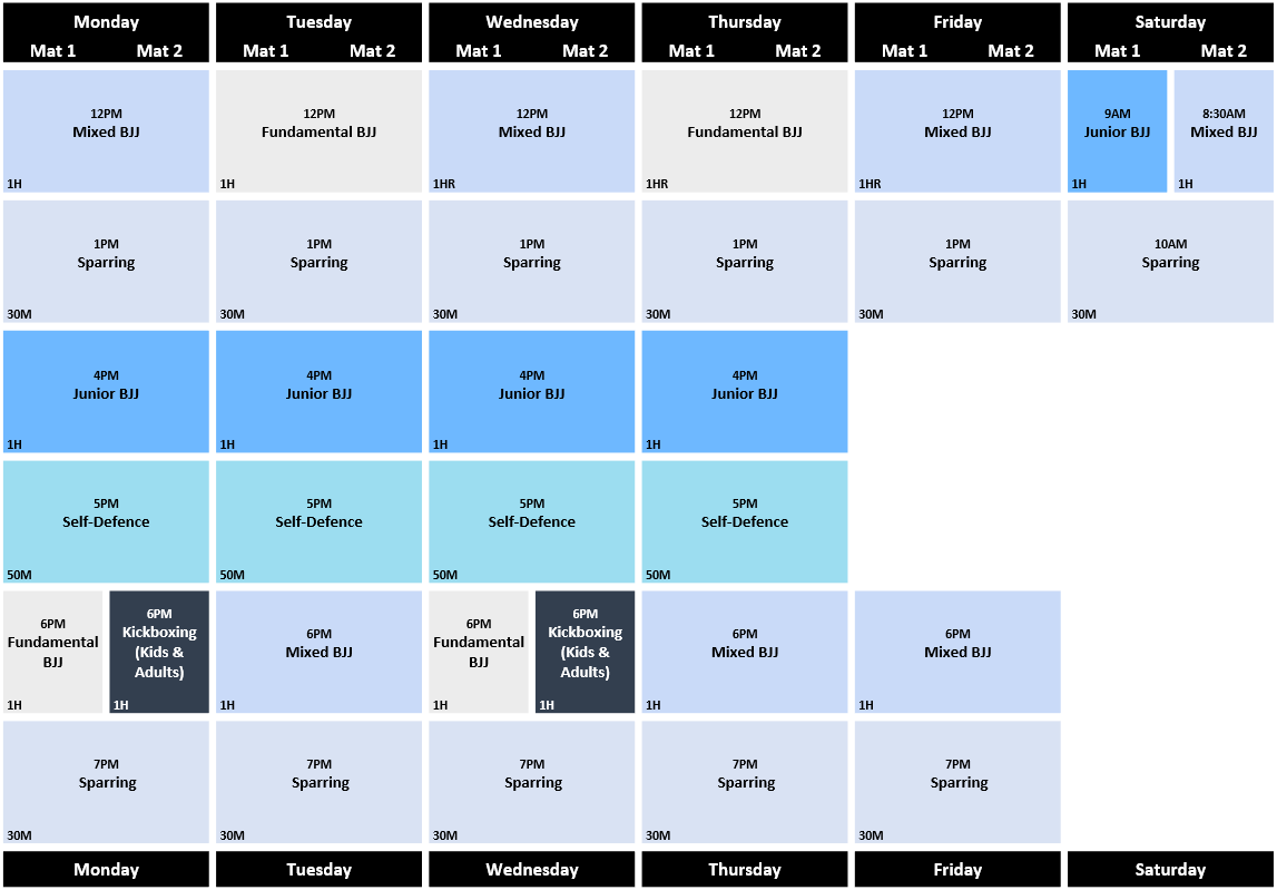Brazilian Jiu-Jitsu Kids & Adults Class Timetable - MyBJJMy BJJ